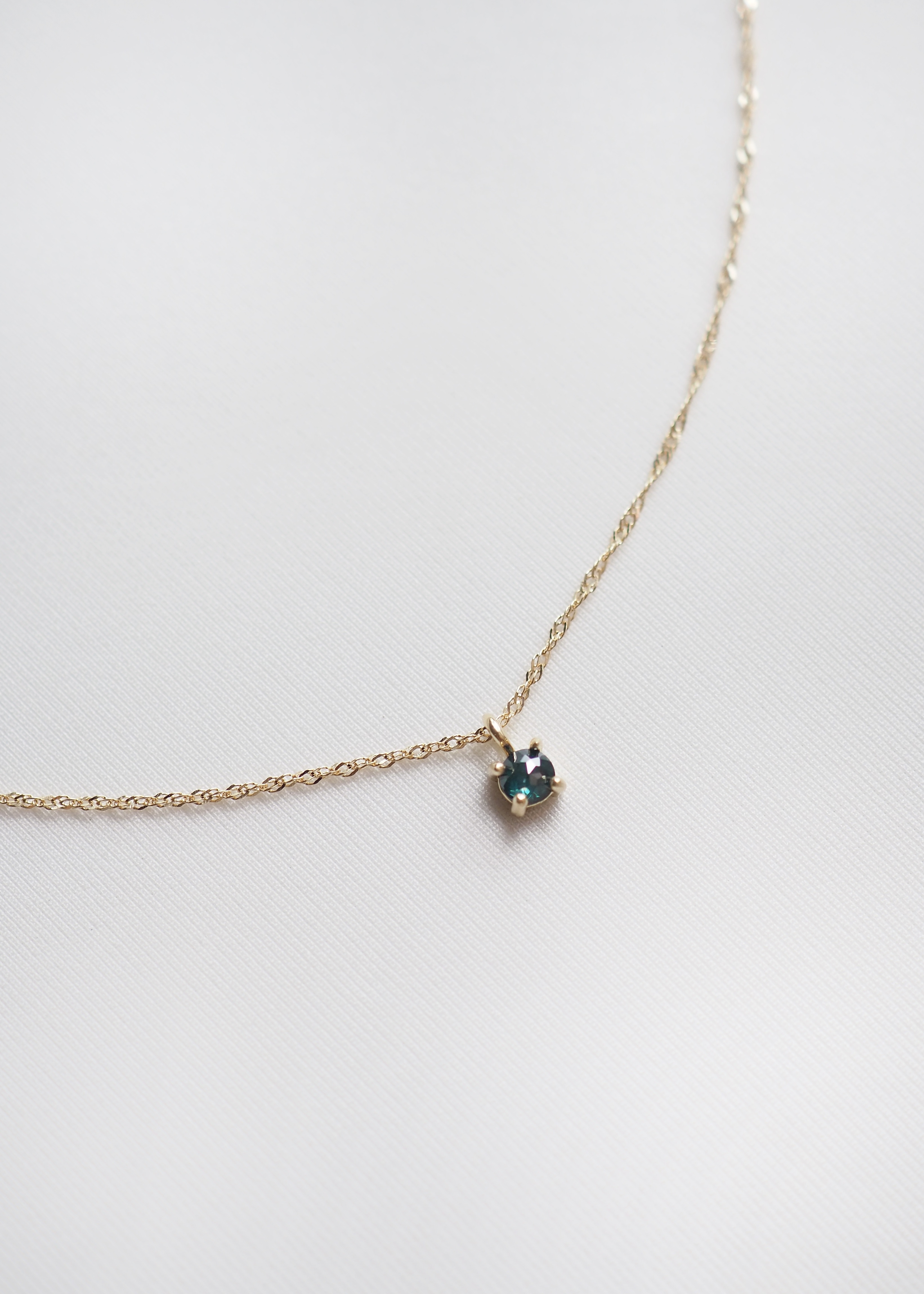CLARA Necklace - Blue Diamond in 14K Yellow Gold | Azen Jewelry