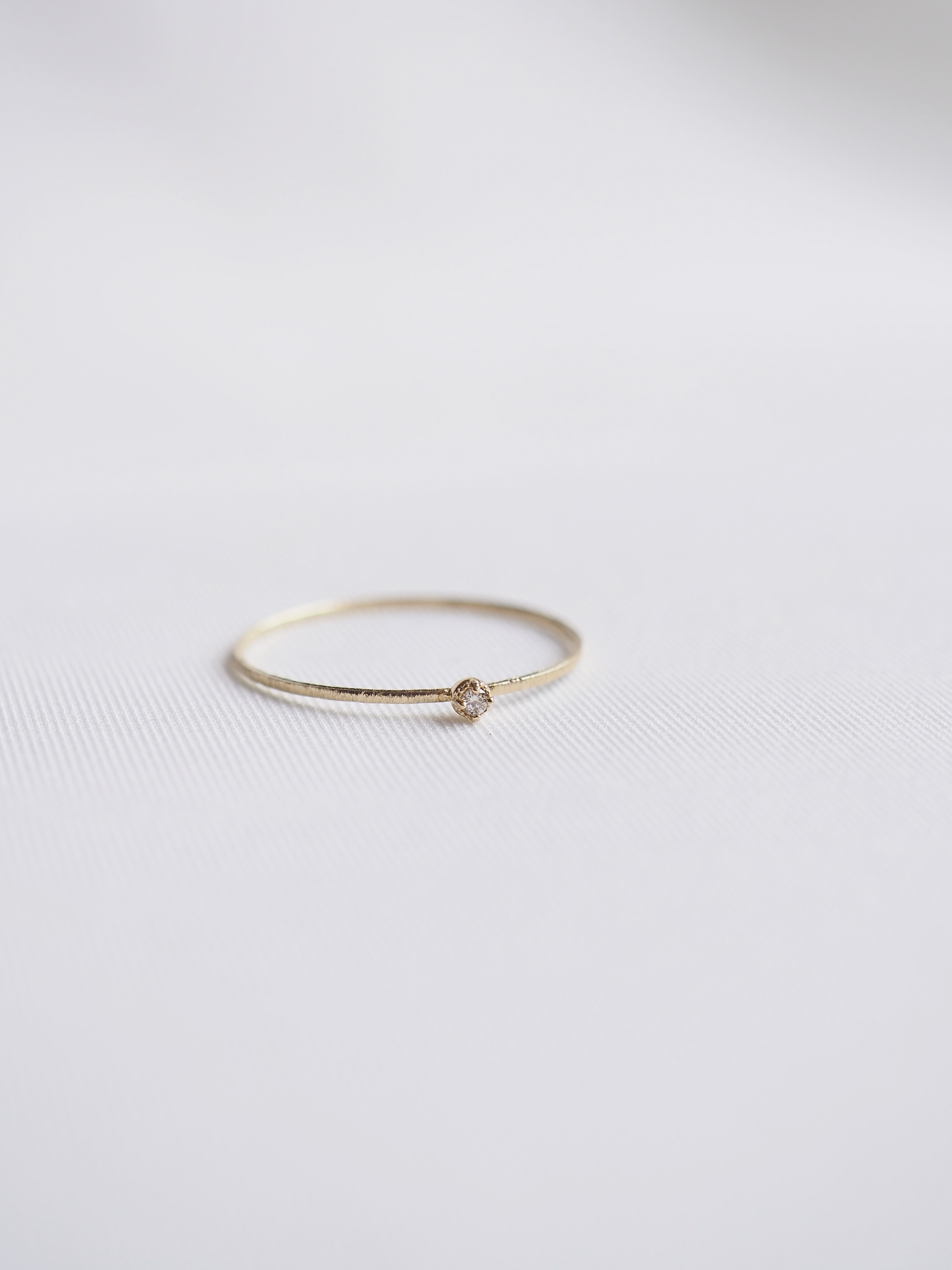 ELLE White Diamond Ring - 14K Yellow Gold | Azen Jewelry