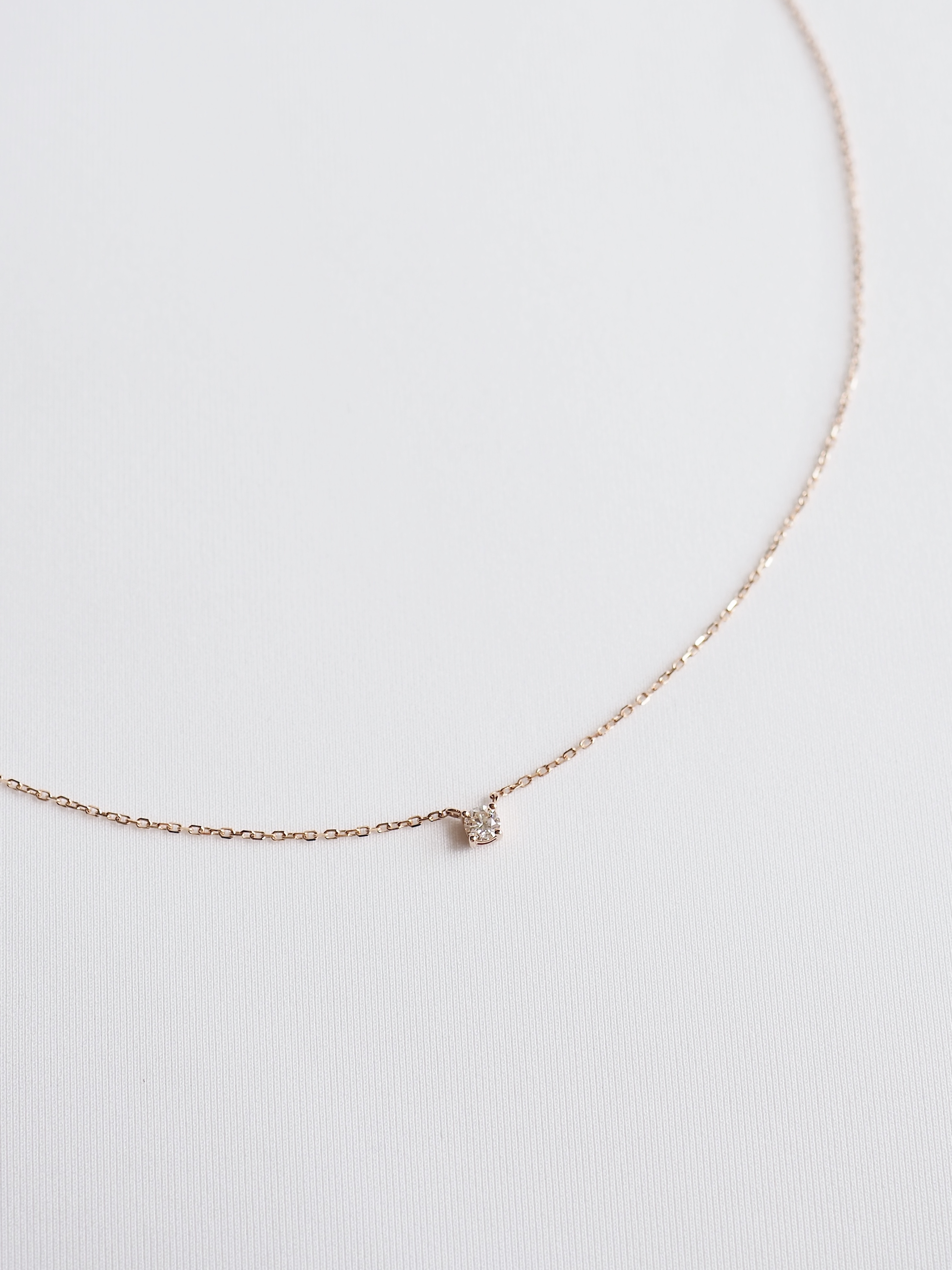 RAE Diamond Necklace - 14K Rose Gold | Azen Jewelry