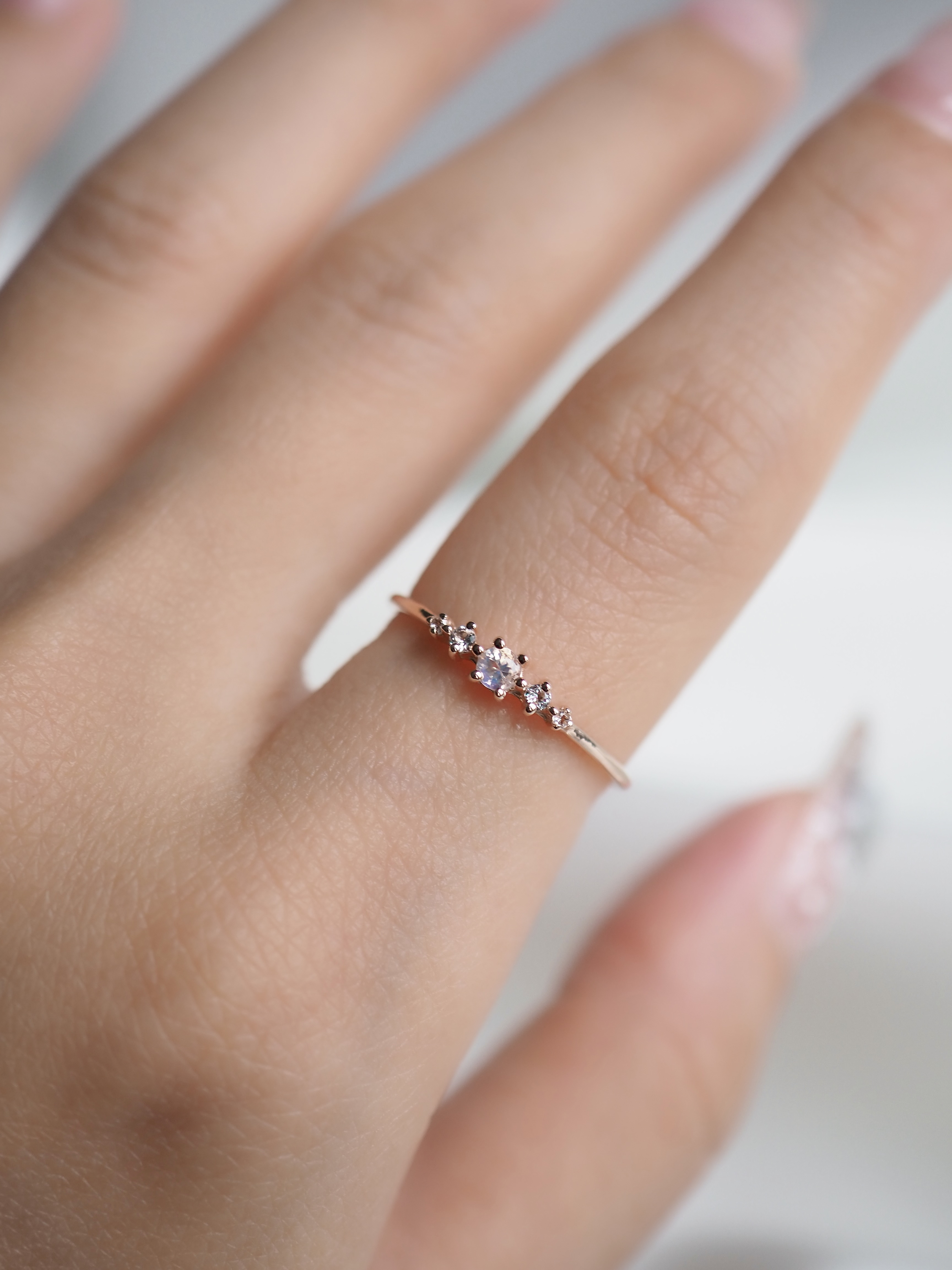 JUDITH Ring - Moonstone (Rose Gold) | Azen Jewelry
